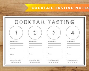 Cocktail Score Sheet - Etsy