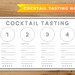 Cocktail Tasting Score Sheet, Cocktail Party Placemat, Flight Mat ...