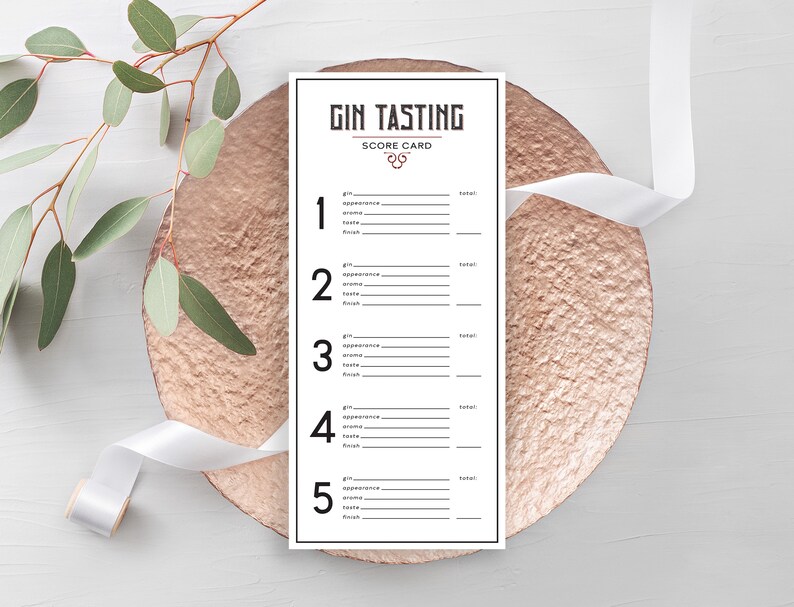 Gin Tasting Score Cards Blind Gin Tasting Party Printable - Etsy