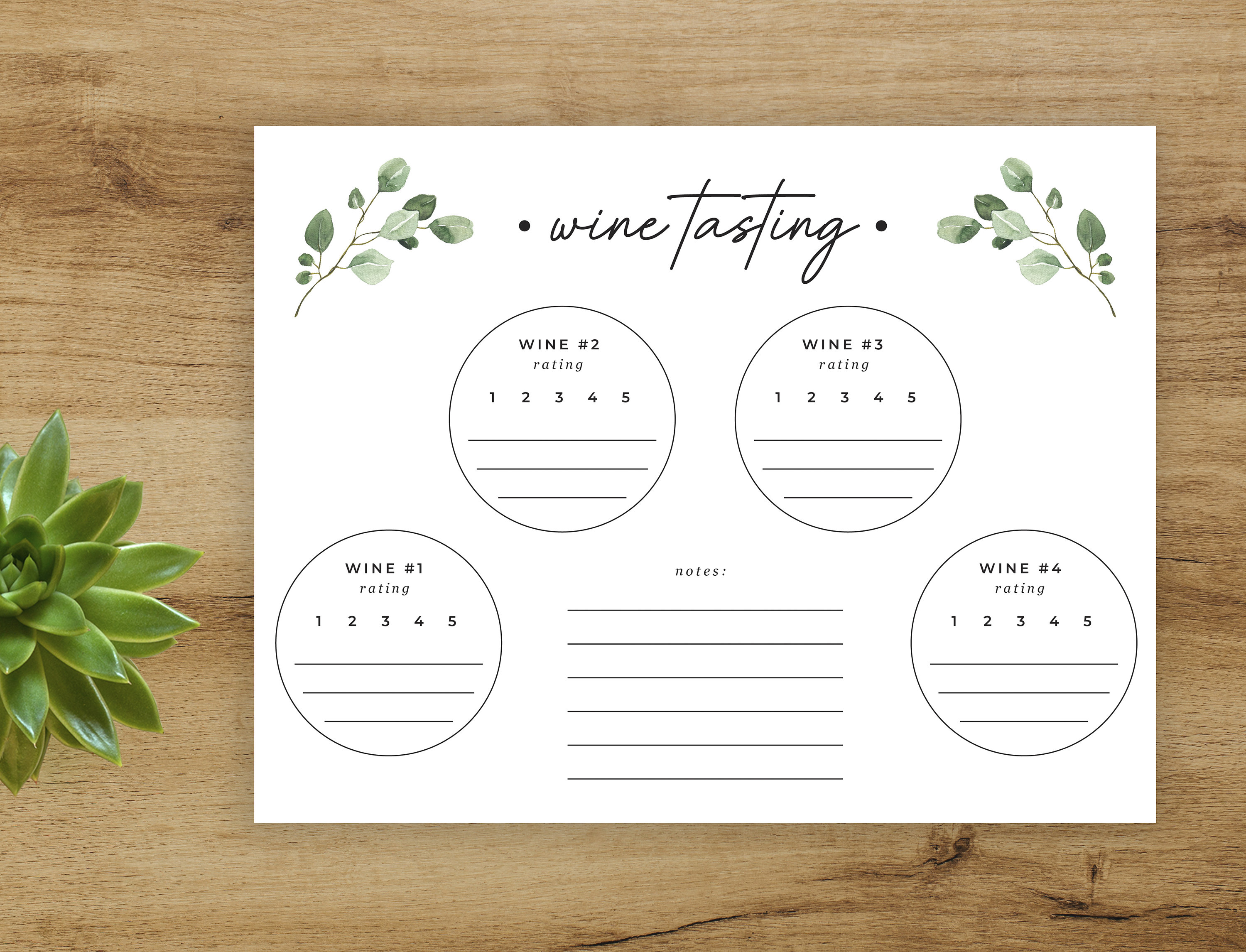 Wine Tasting Sheet for 4 Wines, Blind Wine Tasting Placemat - Etsy UK