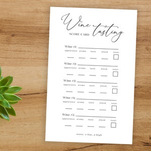 Wine Tasting Sheet Printable, Wine Tasting Party Winery, Blind Wine ...