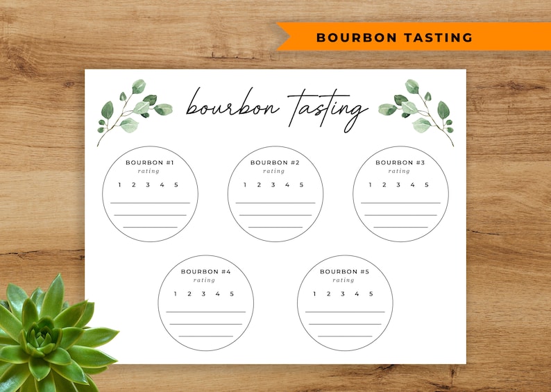 Bourbon Tasting Notes Printable Bourbon Tasting Placemat - Etsy