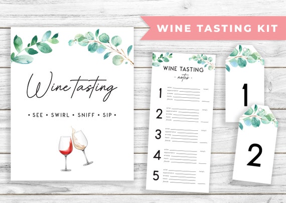 Wine Tasting Kit Printable Blind Wine Tasting Bridal Shower | Etsy