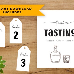 Bourbon Tasting Kit Bourbon Tasting Party Rustic Bourbon Score Card ...