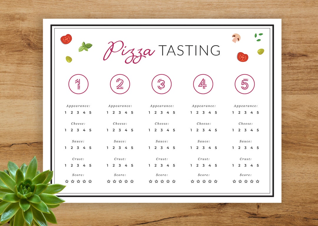Pizza Tasting Sheets, Printable Pizza Tasting Score Card, Family Pizza ...