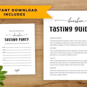 Bourbon Tasting Kit Bourbon Tasting Party Rustic Bourbon Score Card ...