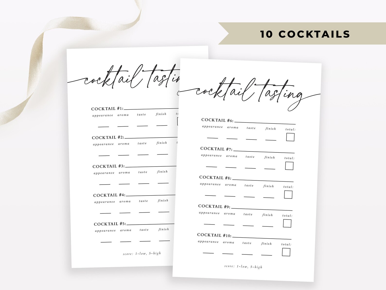 Cocktail Tasting Score Card Cocktail Tasting Party Printable - Etsy