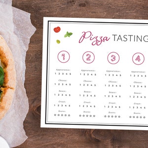 Pizza Tasting Sheets, Printable Pizza Tasting Score Card, Family Pizza ...