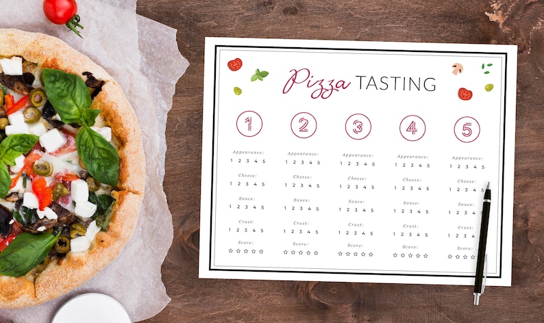 Pizza Tasting Sheets, Printable Pizza Tasting Score Card, Family Pizza ...