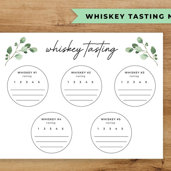 Whiskey Tasting Printable - Etsy
