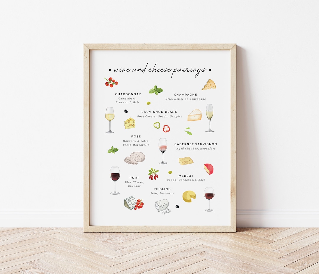 Wine and Cheese Pairing Sign, Wine Tasting Party Decoration, Home Wine ...