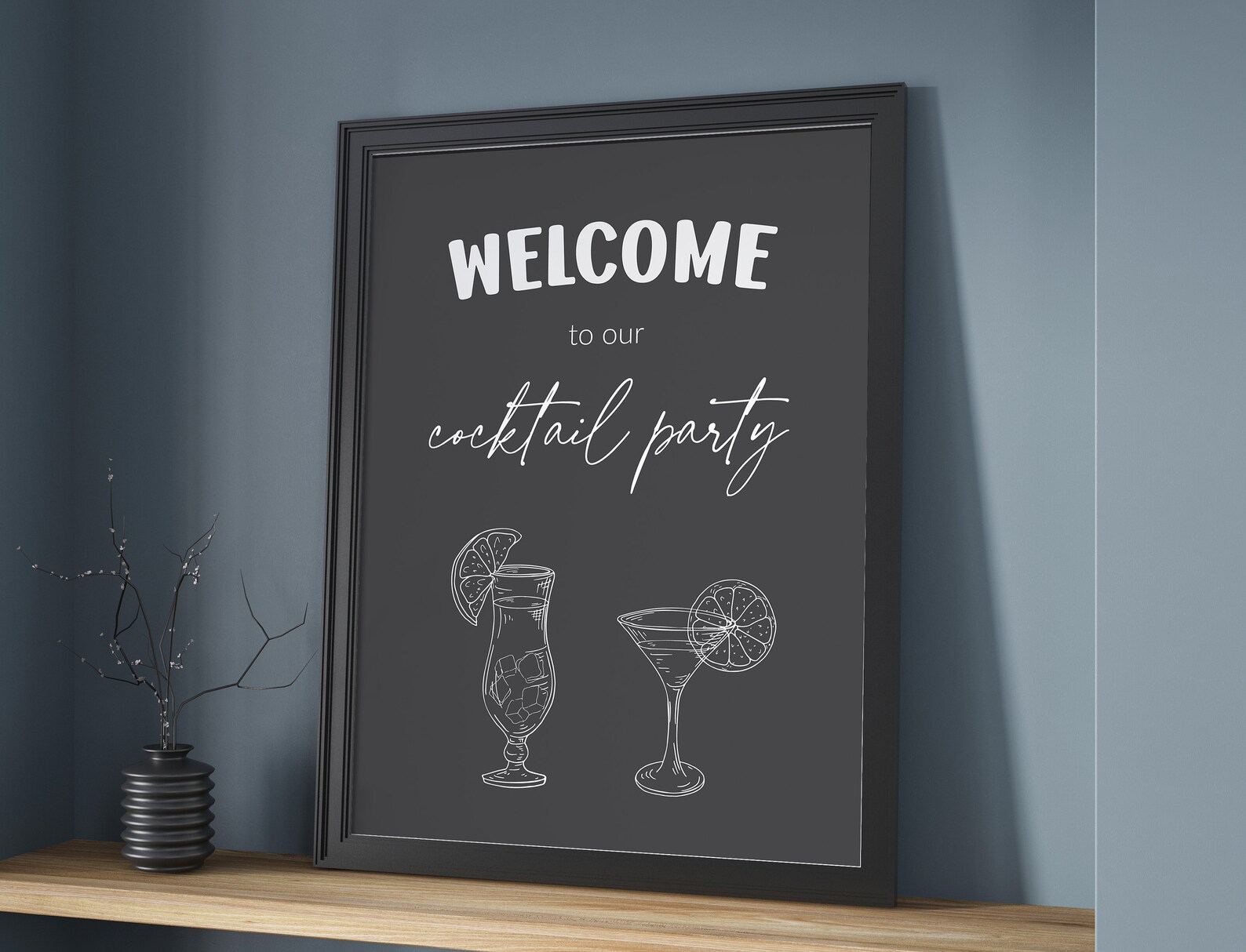 Cocktail Party Welcome Sign Printable Cocktail Sign Bridal - Etsy