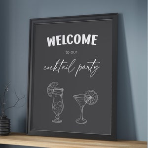 Cocktail Party Welcome Sign, Printable Cocktail Sign, Bridal Shower ...