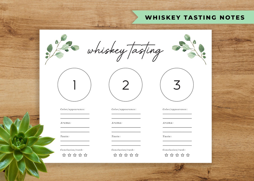 Whiskey Tasting Party Notes, Printable Whiskey Sheets, Whiskey Tasting ...