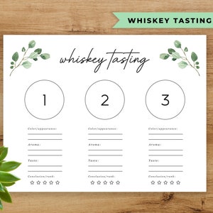 Whiskey Tasting Party Notes, Printable Whiskey Sheets, Whiskey Tasting ...