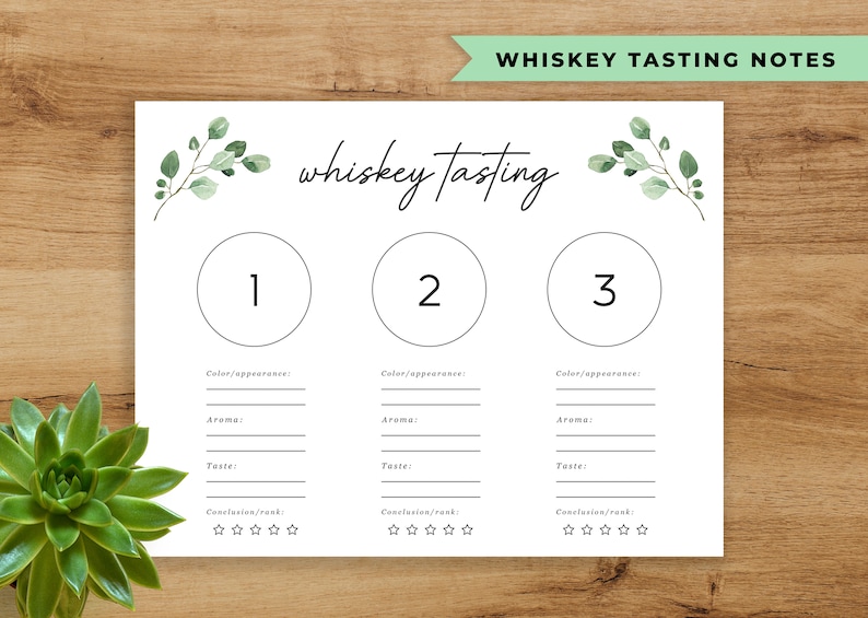 Whiskey Tasting Party Notes, Printable Whiskey Sheets, Whiskey Tasting ...
