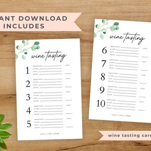 Wine Tasting Party Kit, Wine Tasting Cards and Sign, Wine Tasting ...
