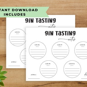 Gin Tasting Party Kit, Rustic Gin Tasting Cards and Sign, Gin Tasting ...