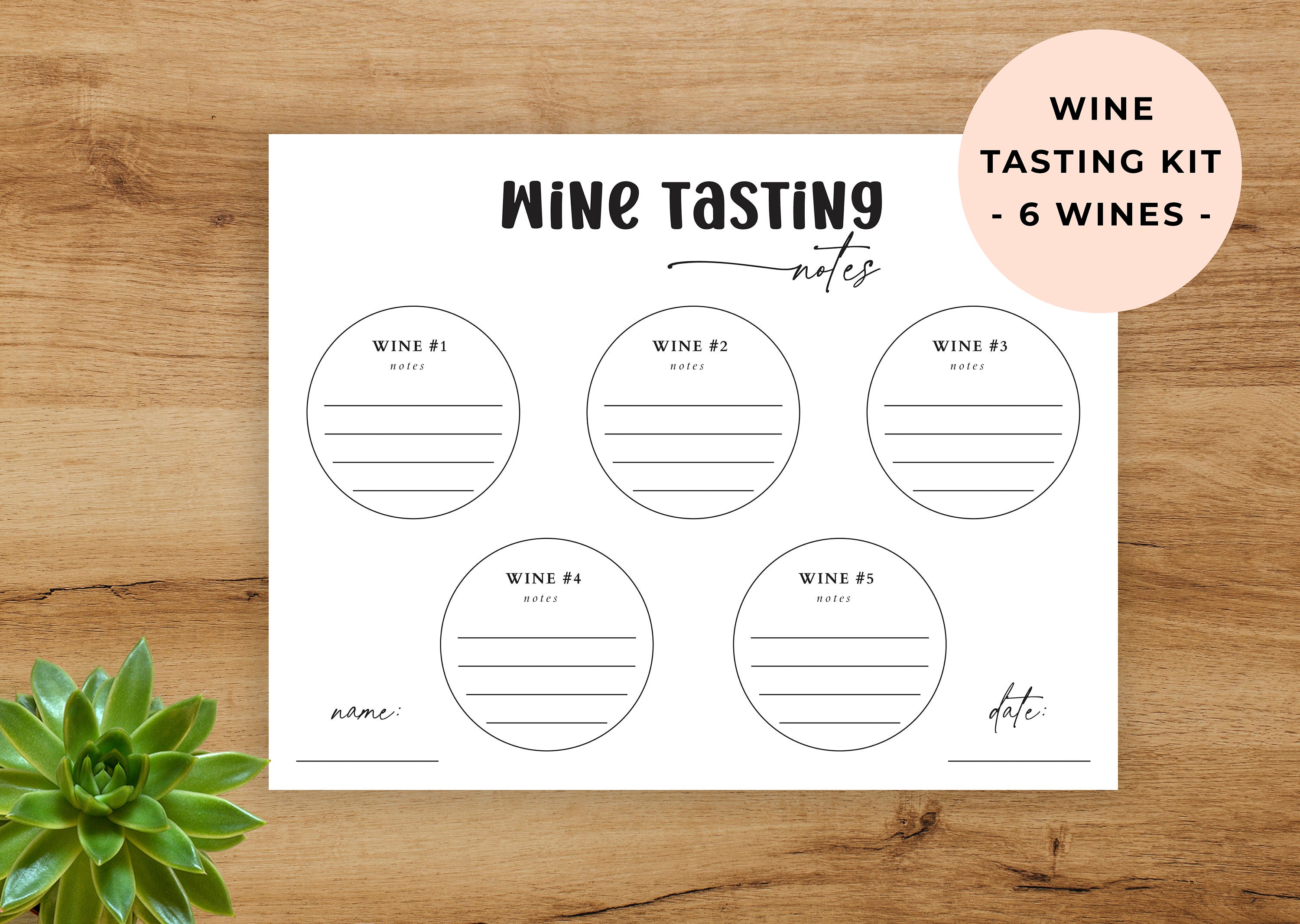 Wine Tasting Party Kit - 6 Wines, Wine Tasting Score Cards, Sign ...