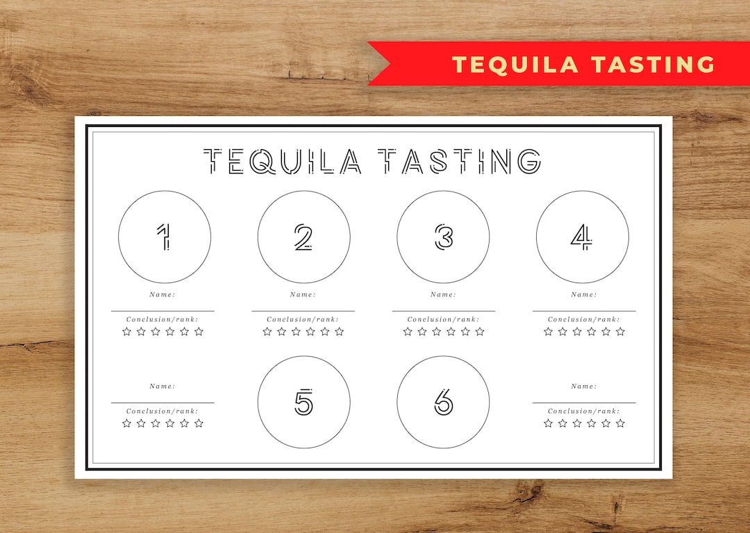 Tequila Tasting Party Sheet, Tequila Tasting Placemat, Tequila Blind ...