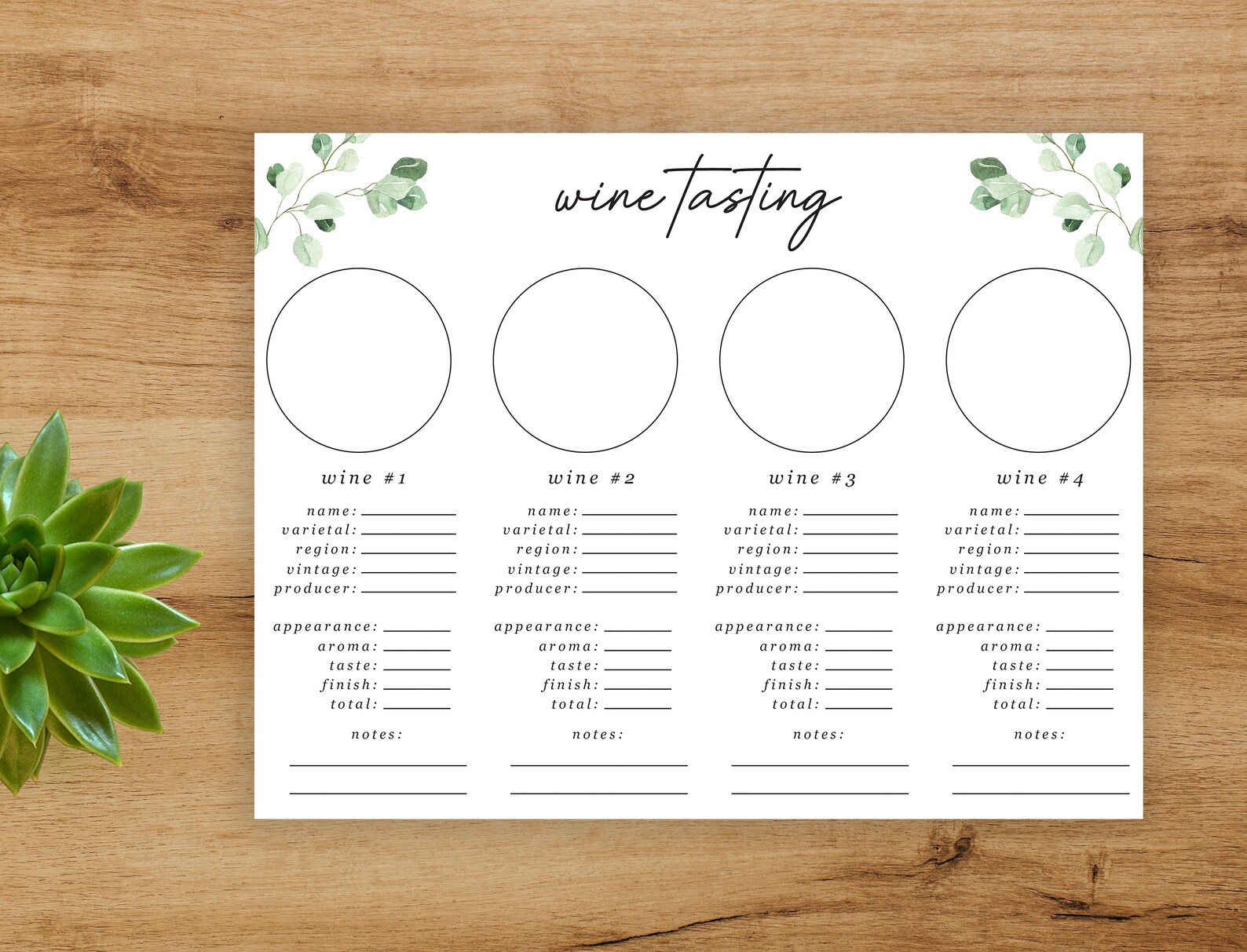 Wine Tasting Sheet Blind Wine Tasting Score Card Wine - Etsy