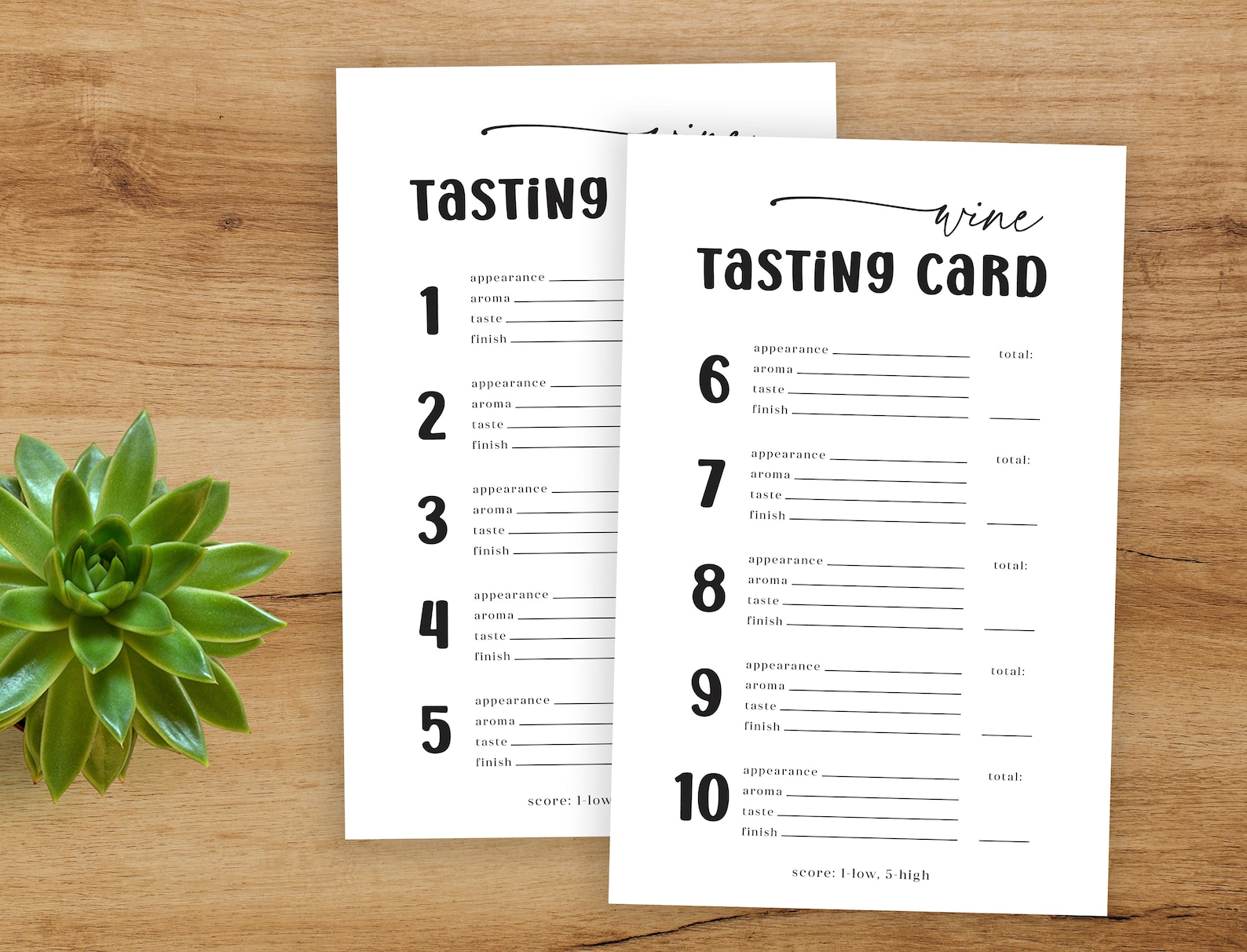 Printable Wine Tasting Cards for 10 Wines Rustic Wine Tasting - Etsy