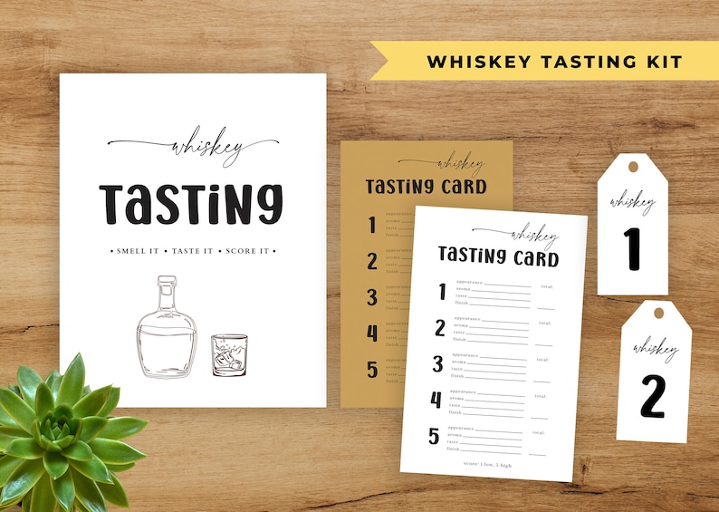 Whiskey Tasting Set Printable Rustic Whiskey Tasting Kit - Etsy