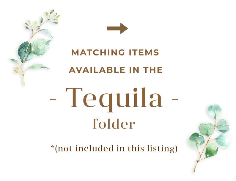 Tequila Tasting Score Cards: Greenery Theme (PDF & JPG) - Etsy