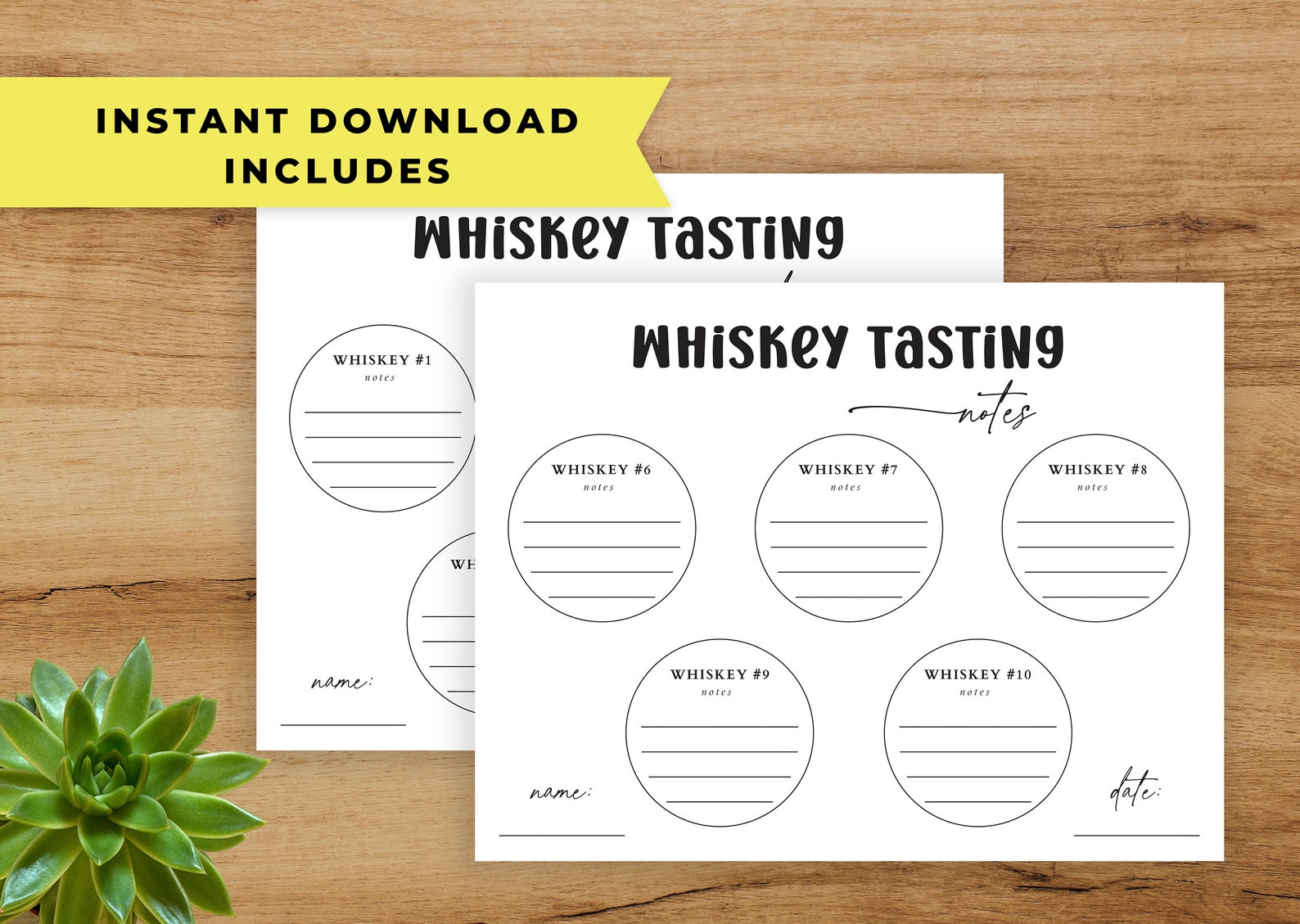 Whiskey Tasting Set Printable, Rustic Whiskey Tasting Kit, Whiskey ...