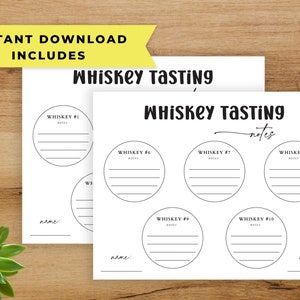 Whiskey Tasting Set Printable, Rustic Whiskey Tasting Kit, Whiskey ...