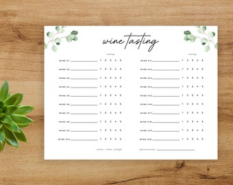 Blind Tasting Sheet - Etsy