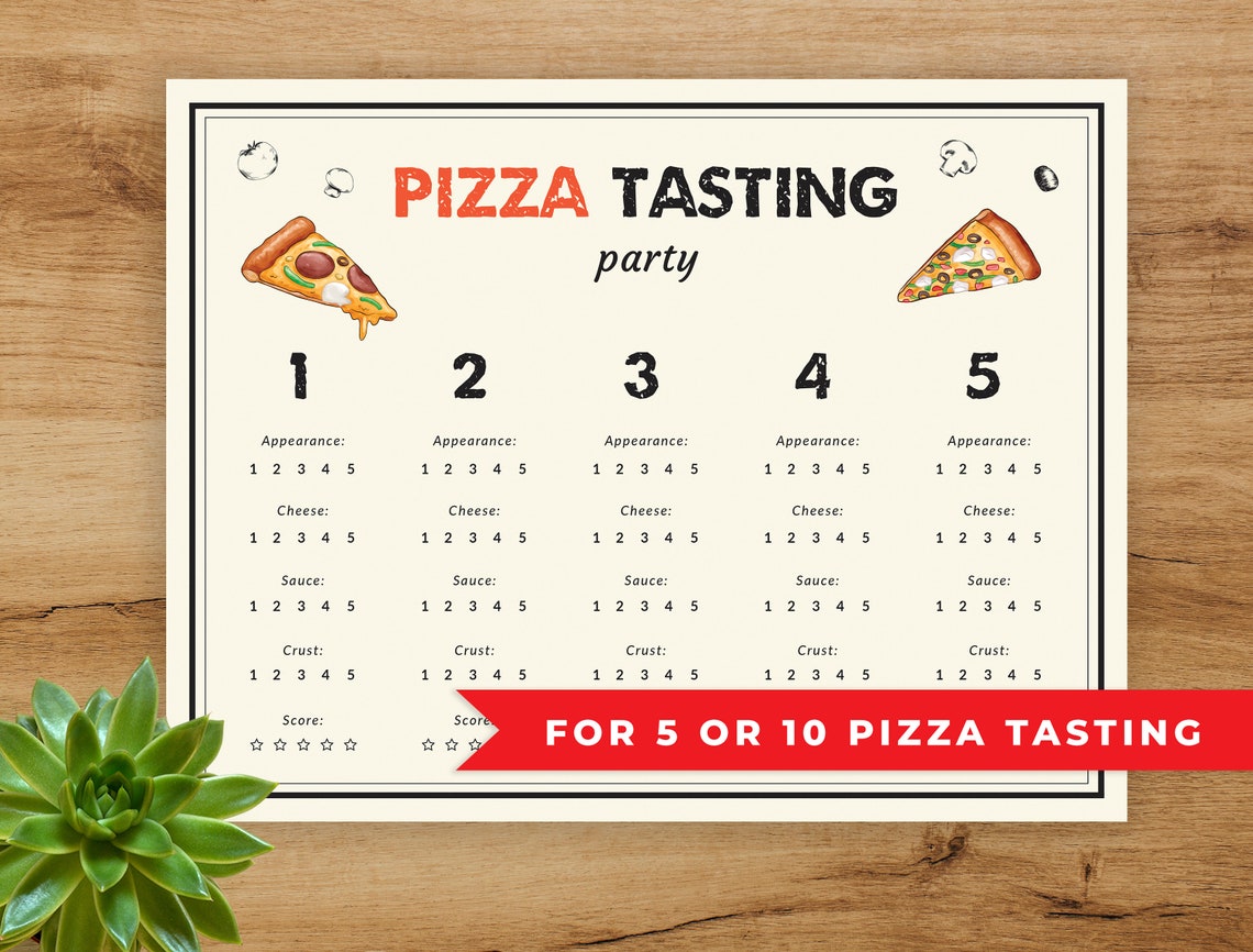 Pizza Tasting Score Card Printable Pizza Tasting Score Sheets Family ...