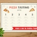 Pizza Tasting Score Card Printable Pizza Tasting Score Sheets Family ...
