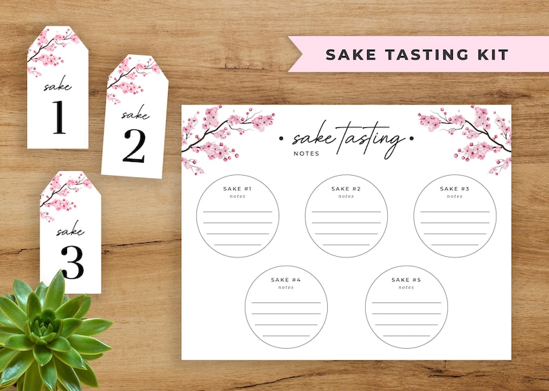 Sake Tasting Party Kit, Sake Tasting Sign, Score Cards, Placemat and ...