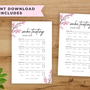 Sake Tasting Party Kit, Sake Tasting Sign, Score Cards, Placemat and ...