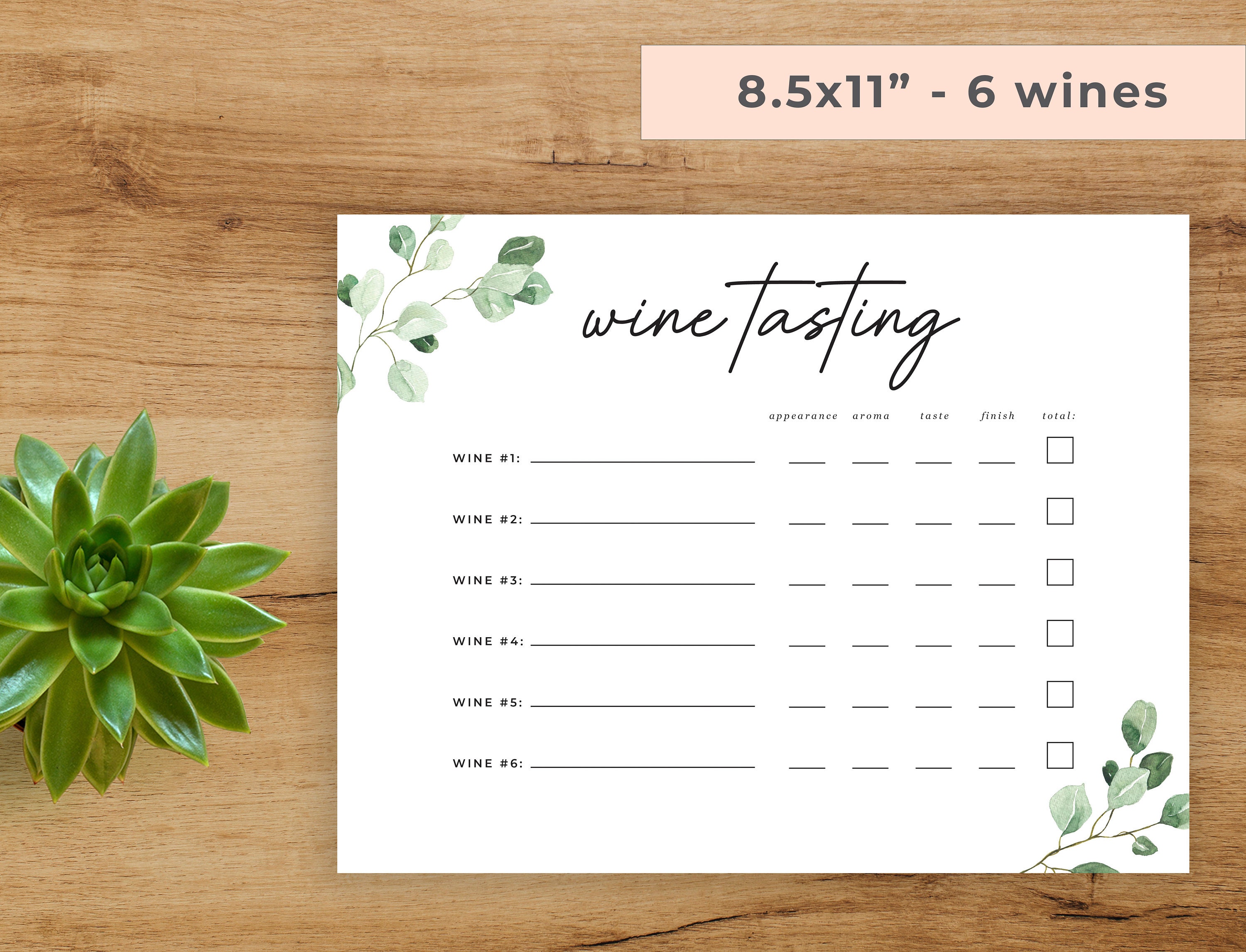Printable Wine Tasting Score Card Blind Wine Tasting Game - Etsy