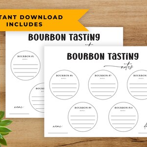 Bourbon Tasting Kit Bourbon Tasting Party Rustic Bourbon Score Card ...
