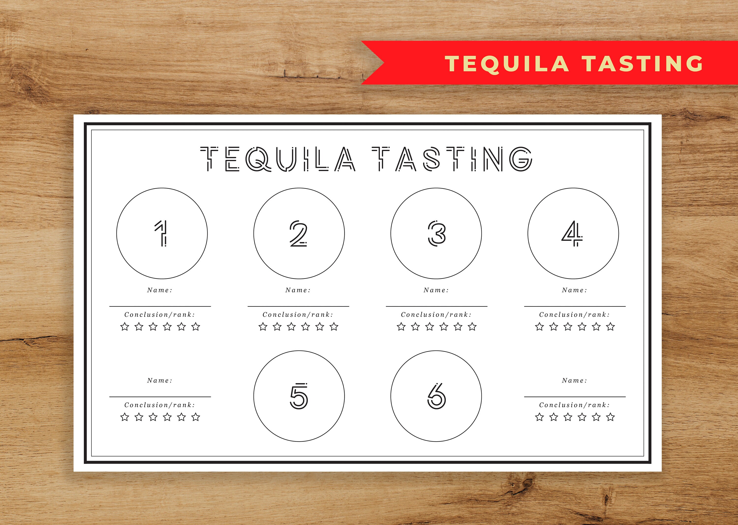 Tequila Tasting Score Card: Blind Taste Test, Party Notes (PDF) - Etsy