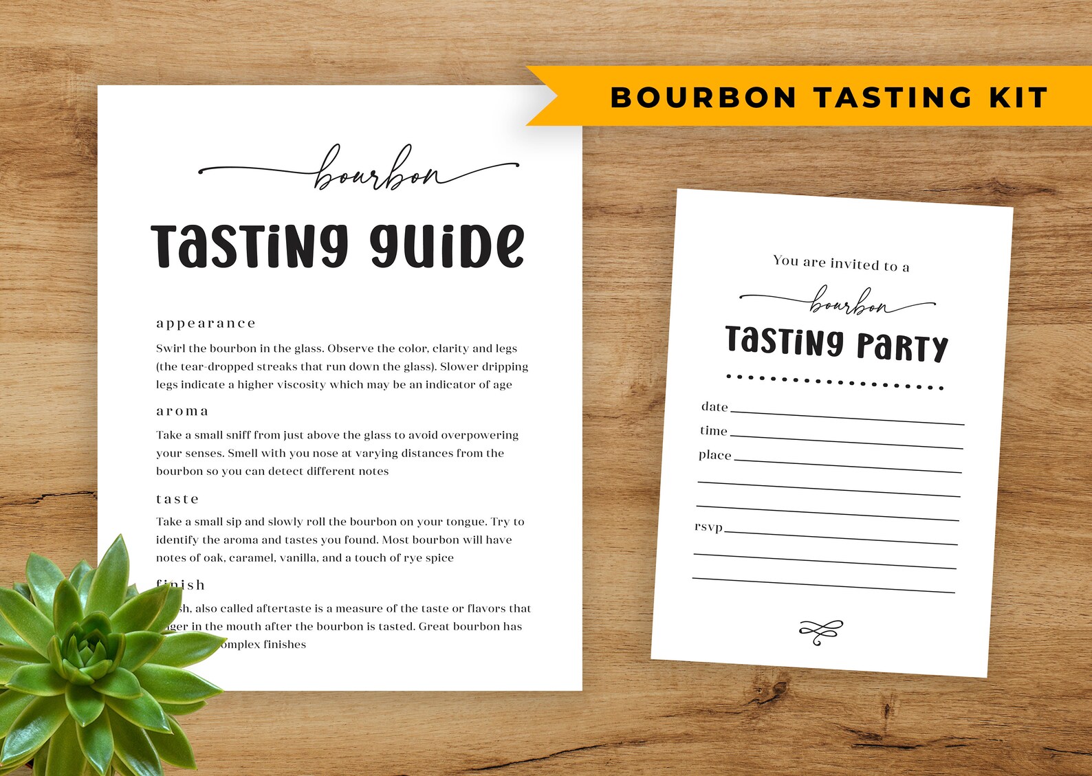 Bourbon Tasting Kit Bourbon Tasting Party Rustic Bourbon Score Card ...
