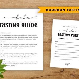 Bourbon Tasting Kit Bourbon Tasting Party Rustic Bourbon Score Card ...
