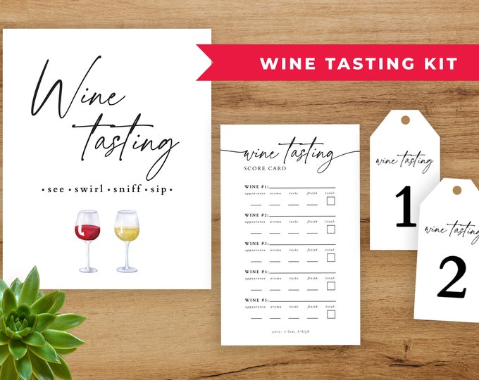 Wine Tasting Sign Printable Template, Wine Tasting Tips, Blind Wine ...