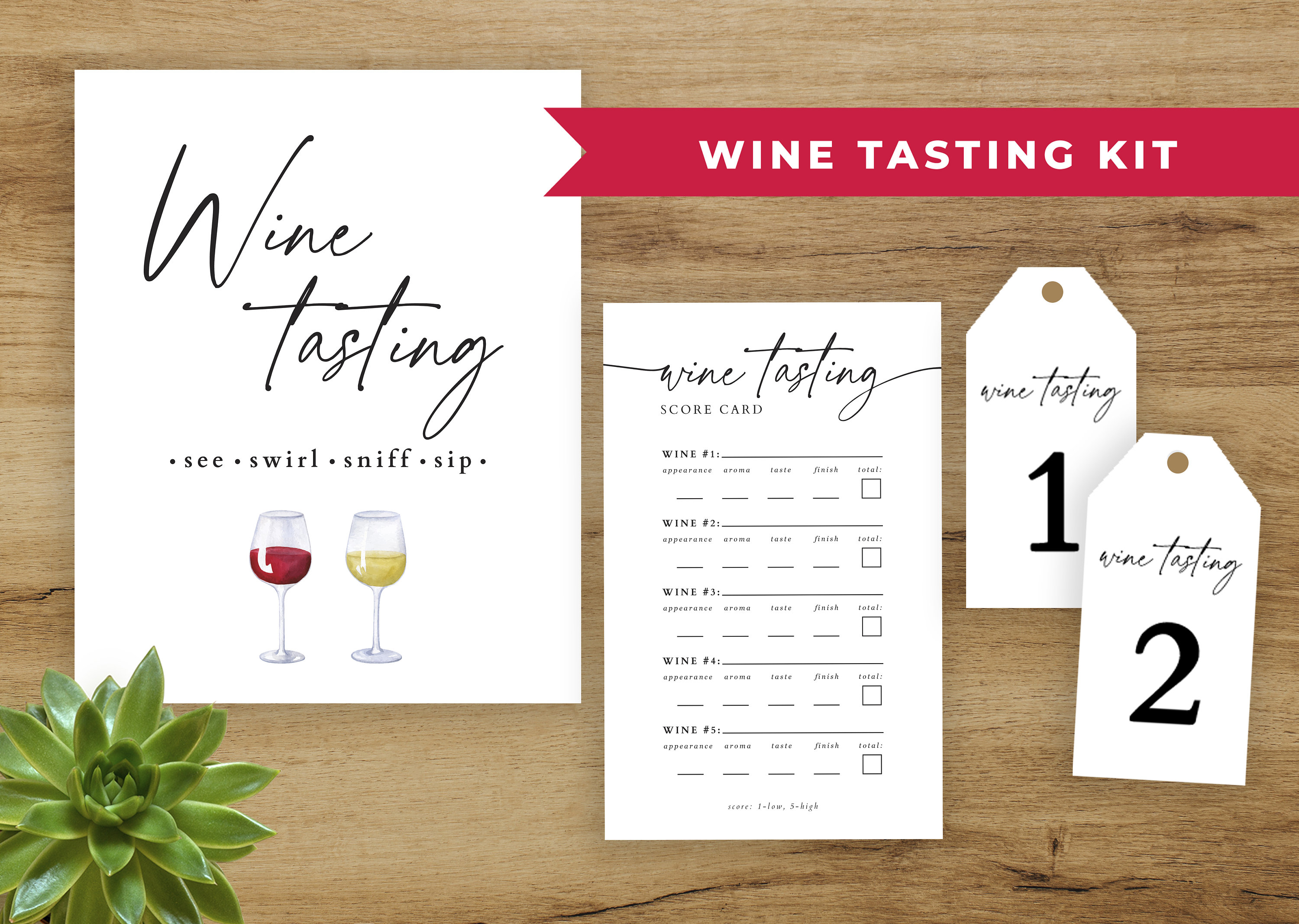 Wine Tasting Printable, Wine Tasting Party Kit, Wine Tasting Score Card ...