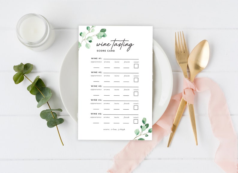 Wine Tasting Score Cards Printable Wine Tasting Party Card | Etsy Wine Tasting Score Cards Printable Wine Tasting Party Card | Etsy