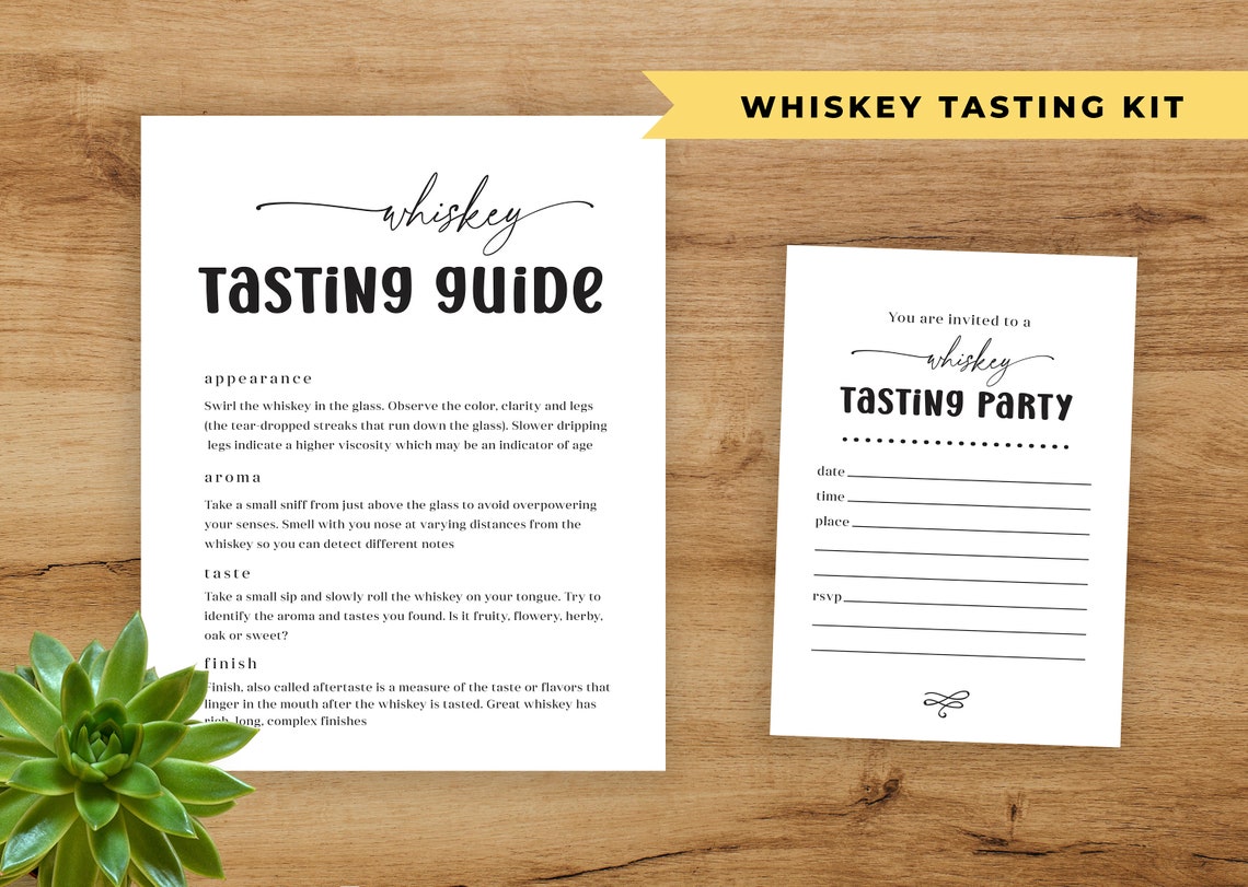 Whiskey Tasting Set Printable, Rustic Whiskey Tasting Kit, Whiskey ...