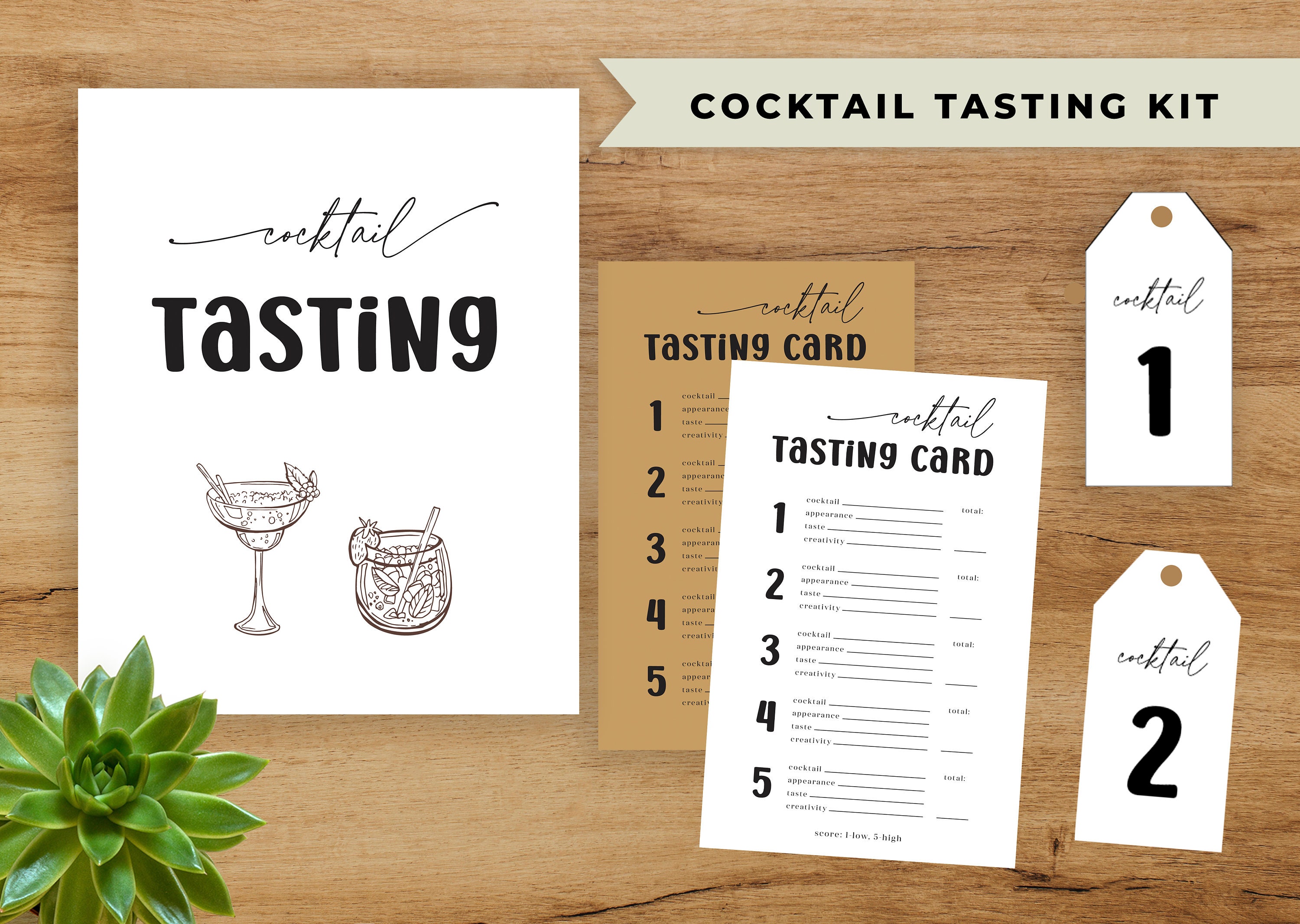 Cocktail Tasting Party Kit Cocktail Tasting Score Cards - Etsy