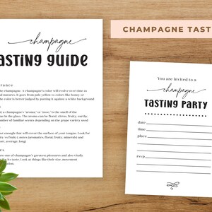Champagne Tasting Party Kit, Champagne Card, Tags, Placemat and Sign ...