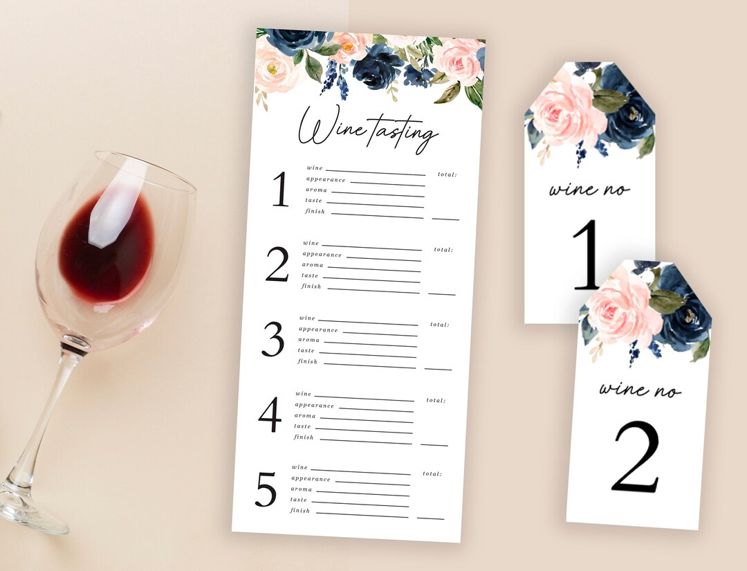 Wine Tasting Sheets and Tags, Wine Tasting Party Printable Score Card ...