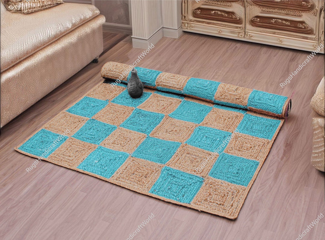 8x10/9x12/6x9/8x8 Scalloped Natural Jute Rug, Scallop Edge Bohemian ...