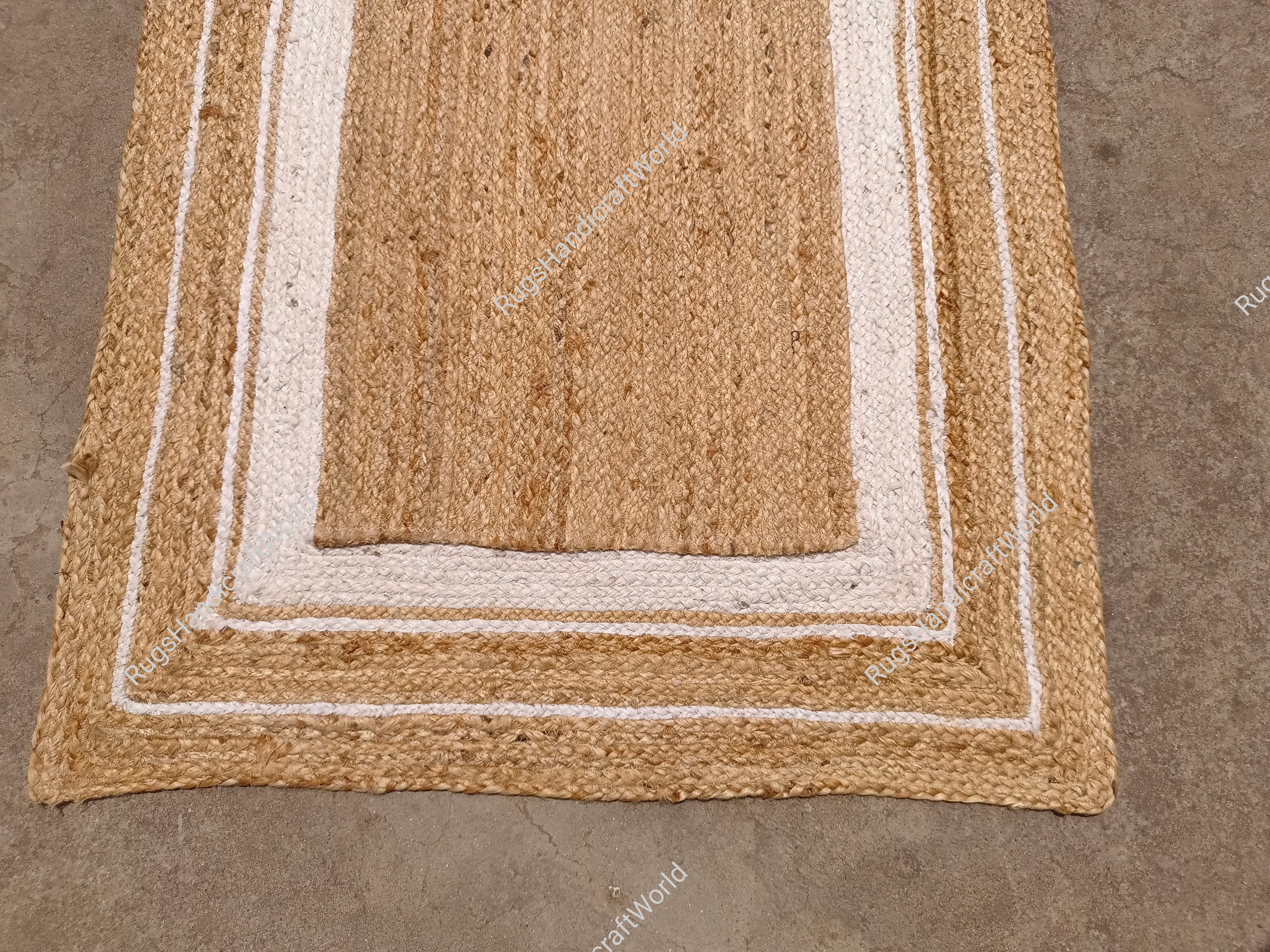 Natural Jute Custom Size Rug ,scalloped Hand Braided Natural Jute ...