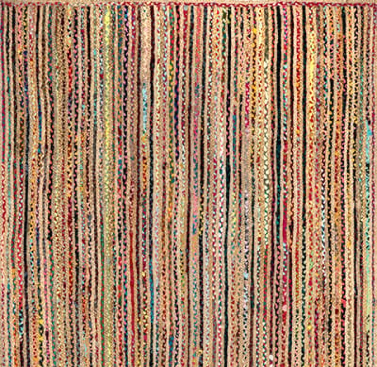 9x12.8x10.6x9.10x10 Handmade Multi Natural Jute Rug, Scallop Edge ...